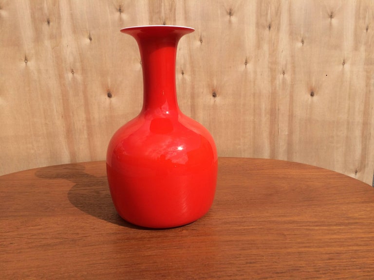Red Holmegaard Vase at 1stDibs