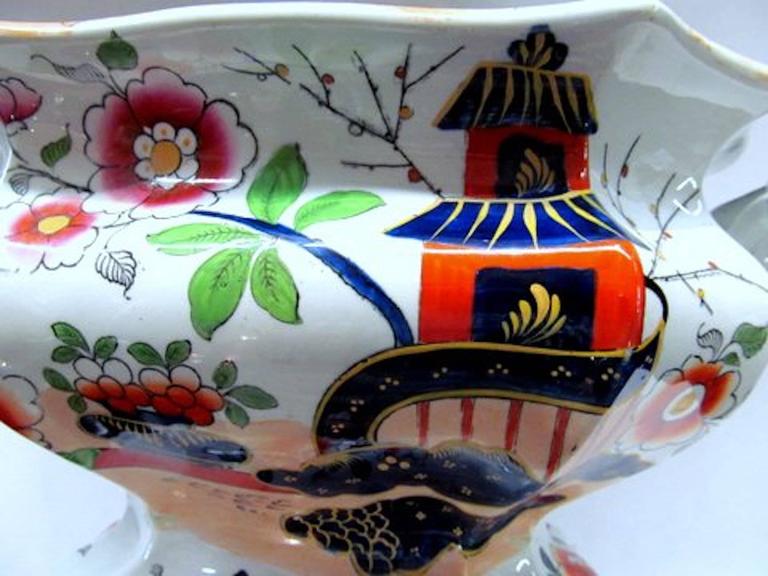 Antique English Hicks, Meigh and Johnson Ironstone Large China Pedestal ...