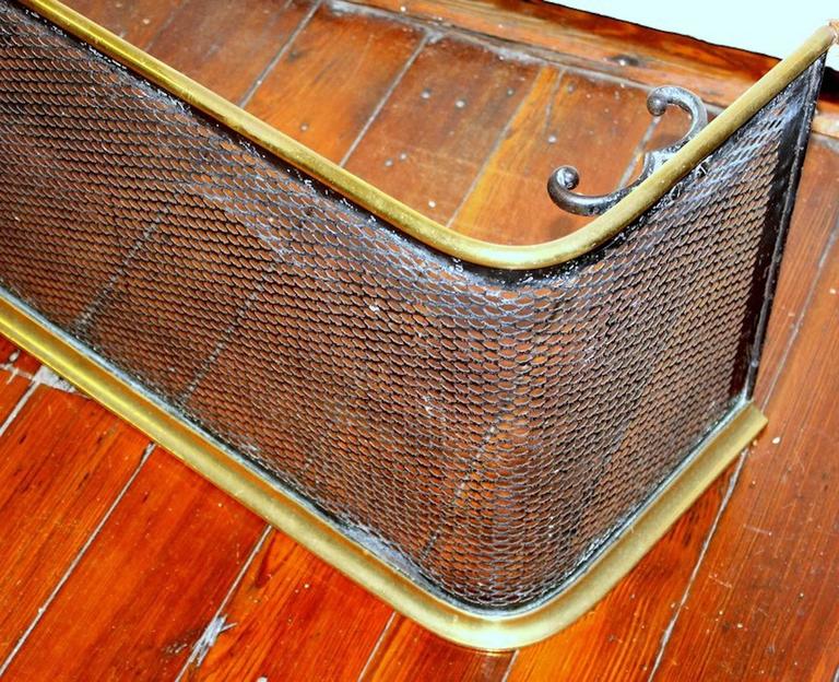 Antique English George III Brass and Steel "Nursery Guard" Fireplace ...