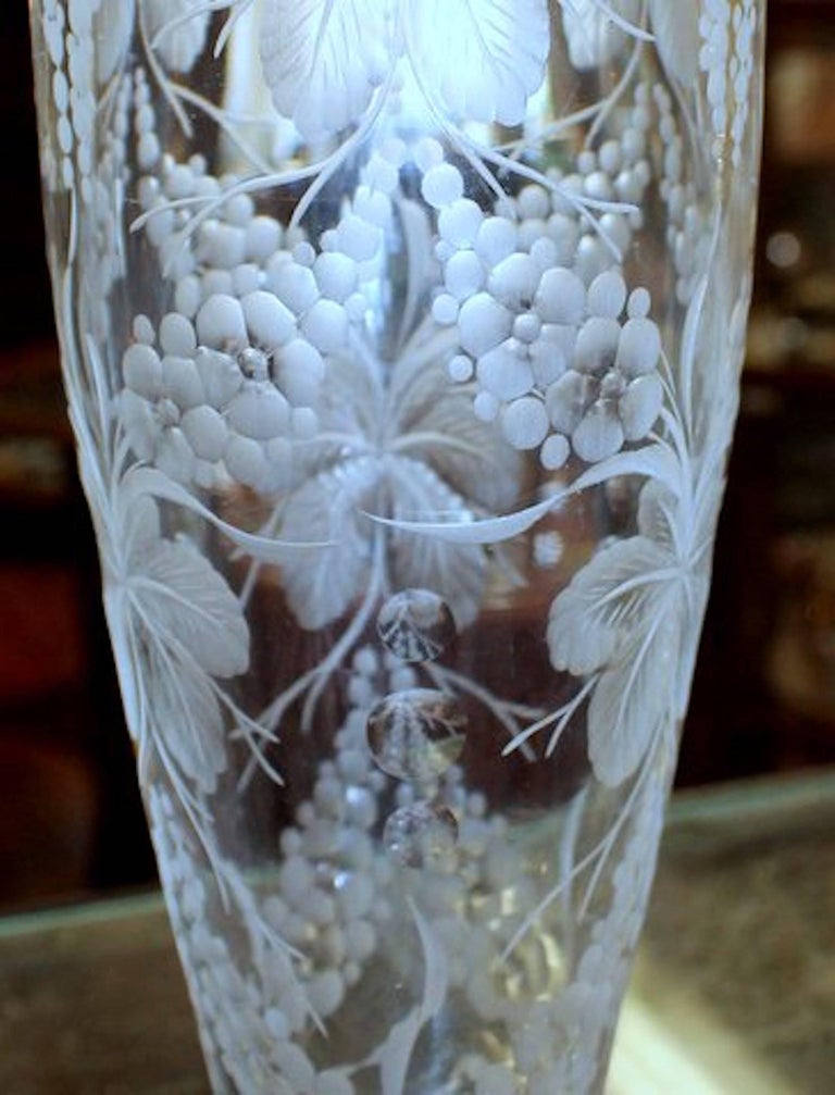 Early 20th Century Signed "Libbey" Hand Engraved Intaglio Cut-Glass ...