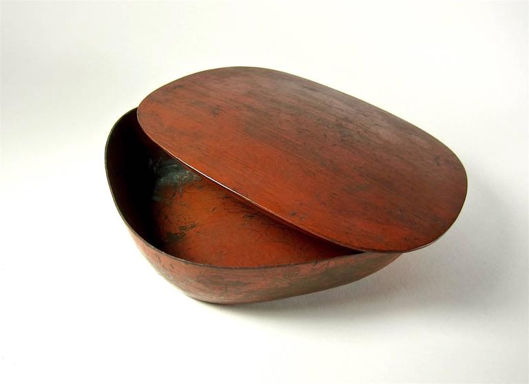 Marie Zimmermann Arts and Crafts Box with Red Patina For Sale at 1stDibs