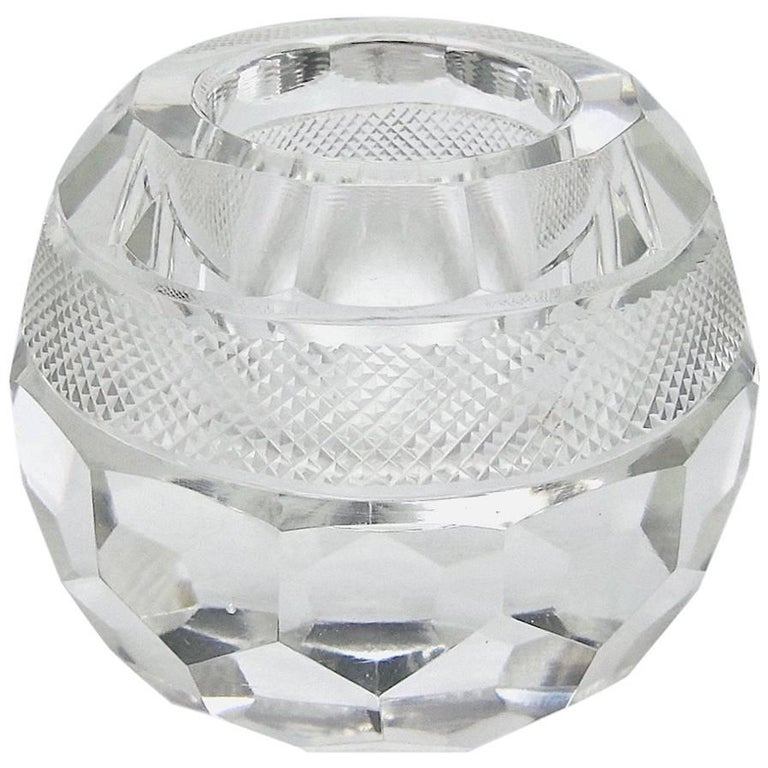 Vintage Crystal Match Striker and Holder at 1stDibs