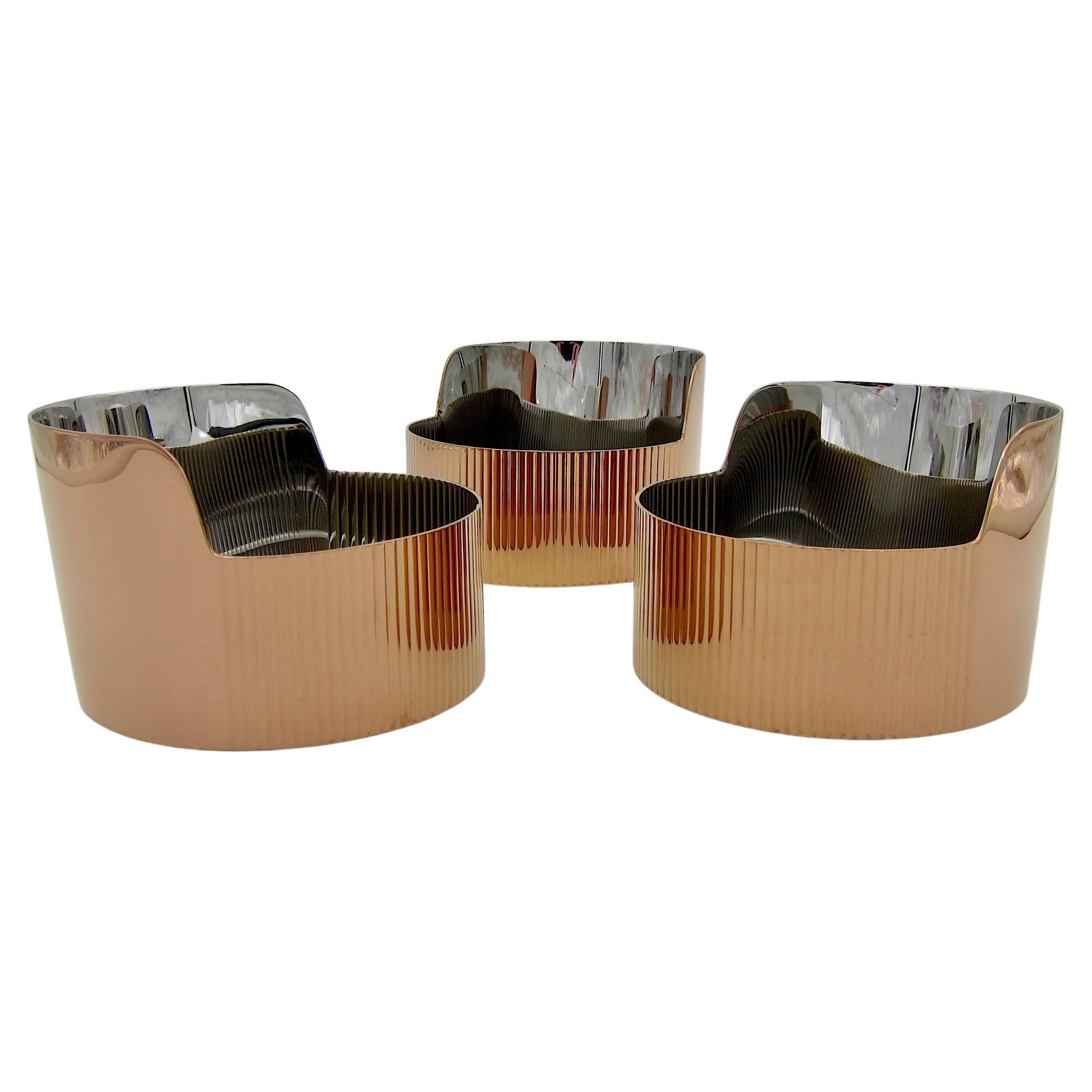 Georg Jensen Copper Colored Snack Bowl Trio at 1stDibs