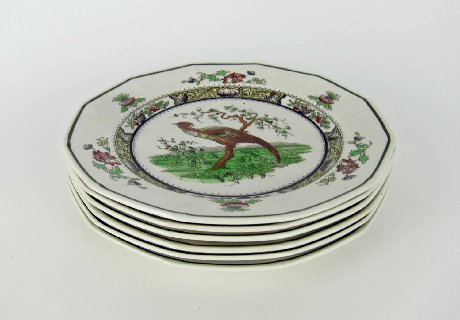 English Royal Doulton Hand-Painted Pheasant Plates, Set of Six at 1stdibs