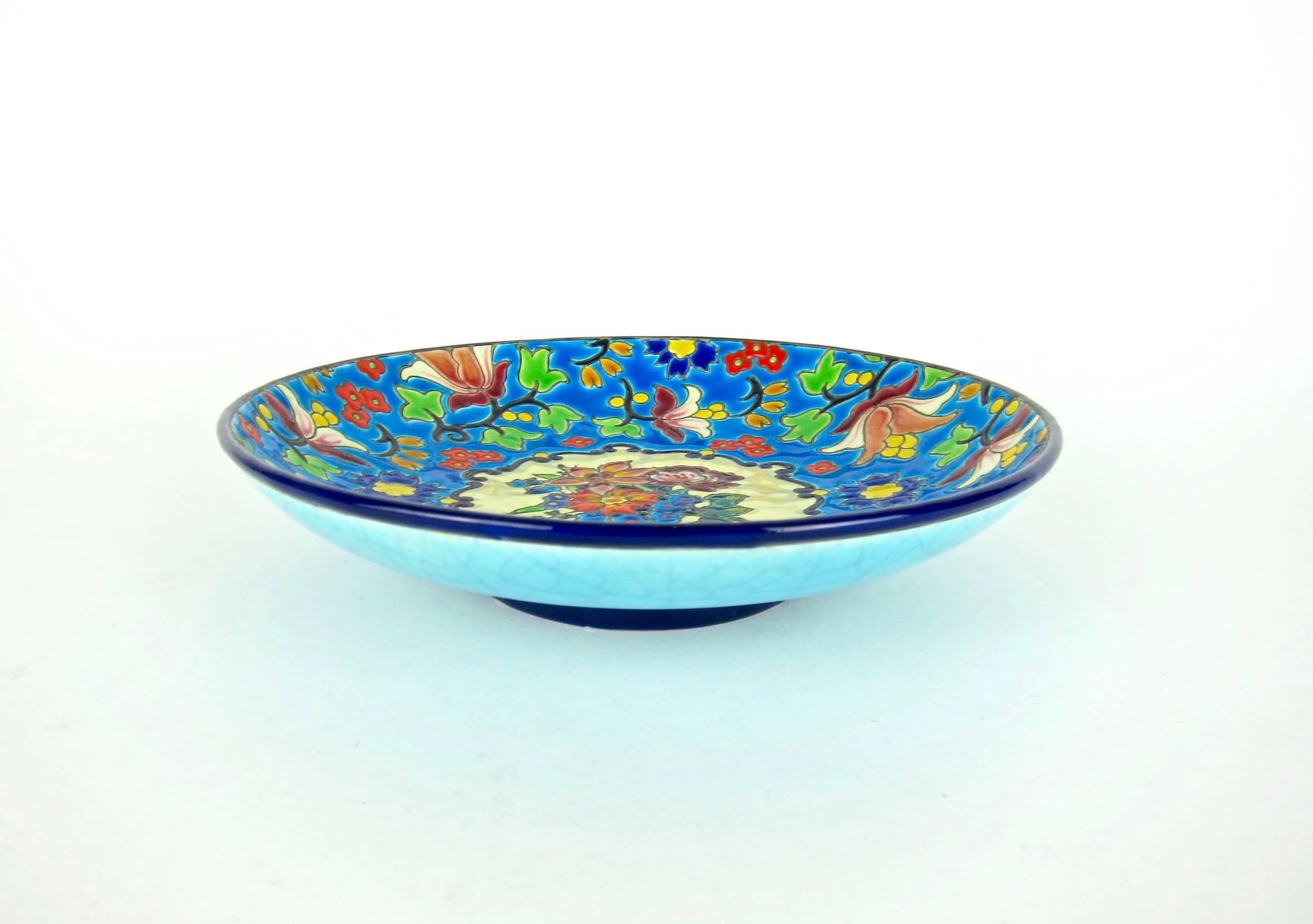 Vintage Emaux de Longwy French Footed Bowl at 1stDibs | emau de longwy ...
