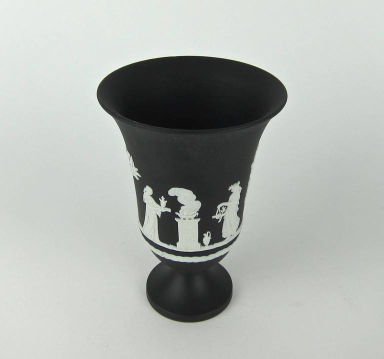 Wedgwood Black Jasper Ware Neoclassical Vase with Sacrifice Figures at ...