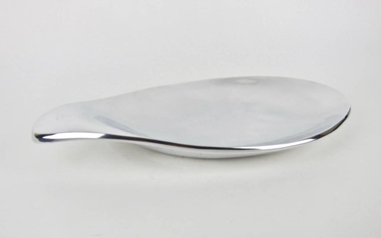 Large Eva Zeisel Biomorphic Silver Platter for Nambe at 1stDibs