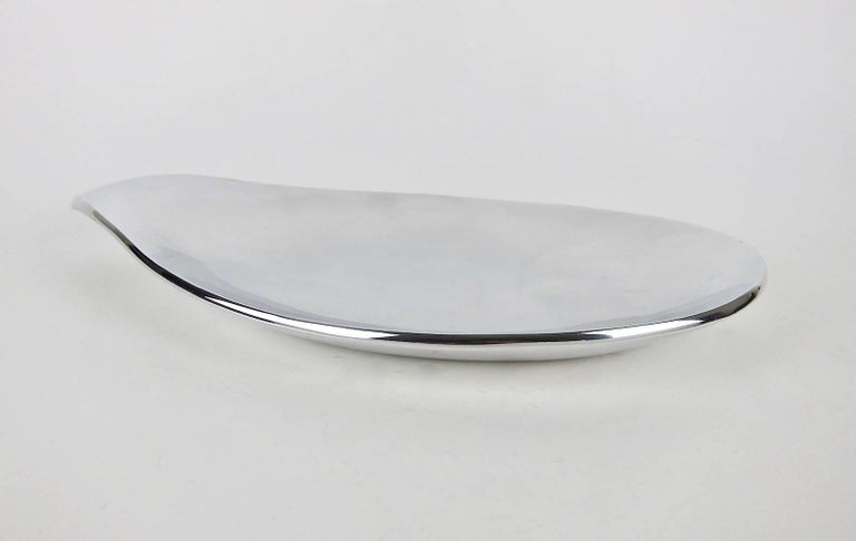 Large Eva Zeisel Biomorphic Silver Platter for Nambe at 1stDibs