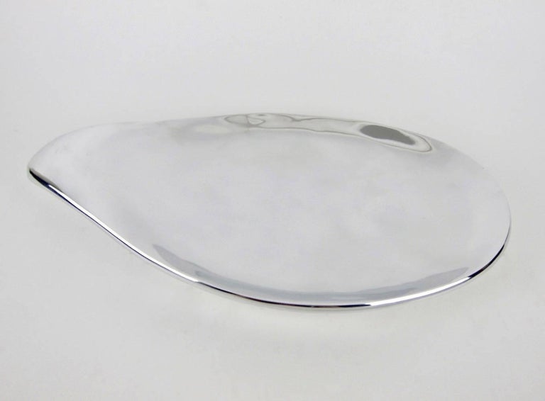 Large Eva Zeisel Biomorphic Silver Platter for Nambe at 1stDibs