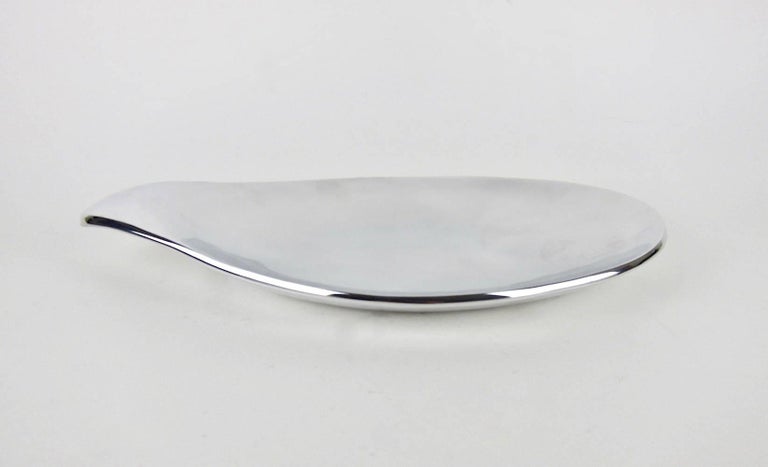 Large Eva Zeisel Biomorphic Silver Platter for Nambe at 1stDibs