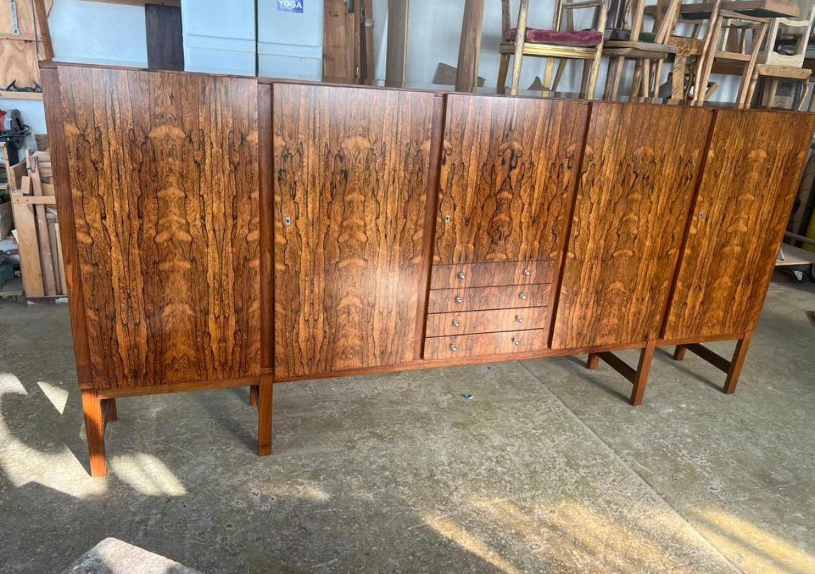 Monumental Danish Rosewood Sideboard Highboard Cabinet Midcentury ...