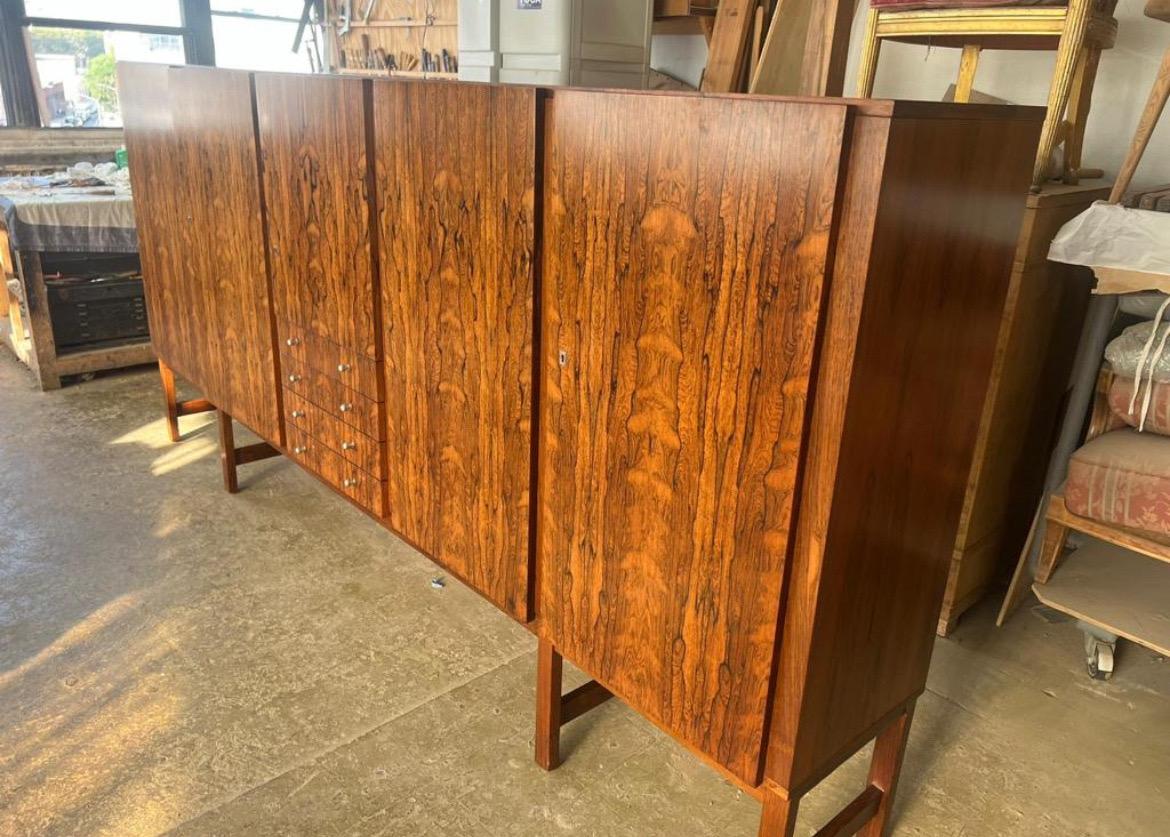 Monumental Danish Rosewood Sideboard Highboard Cabinet Midcentury ...
