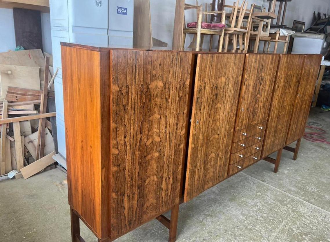 Monumental Danish Rosewood Sideboard Highboard Cabinet Midcentury ...