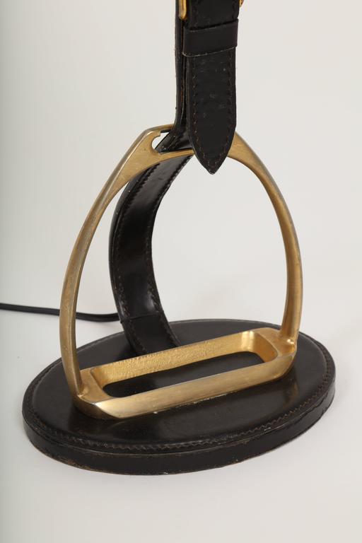 Longchamp Equestrian Mid-Century Brass Leather Horse Buckle Lamp, 1950s ...