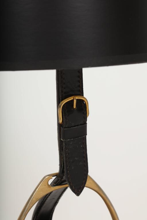 Longchamp Equestrian Mid-Century Brass Leather Horse Buckle Lamp, 1950s ...