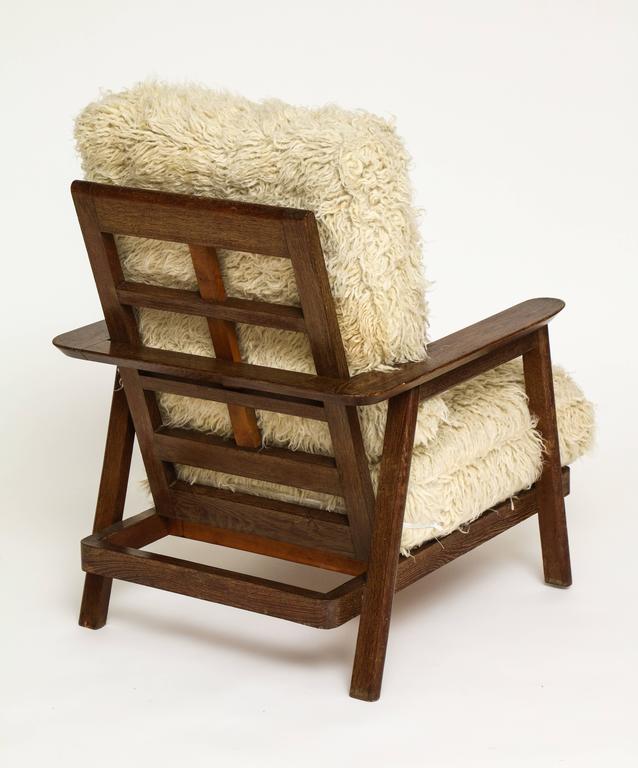 Rene Gabriel Attributed Cerused Oak Lounge Chair Mid-Century, France ...