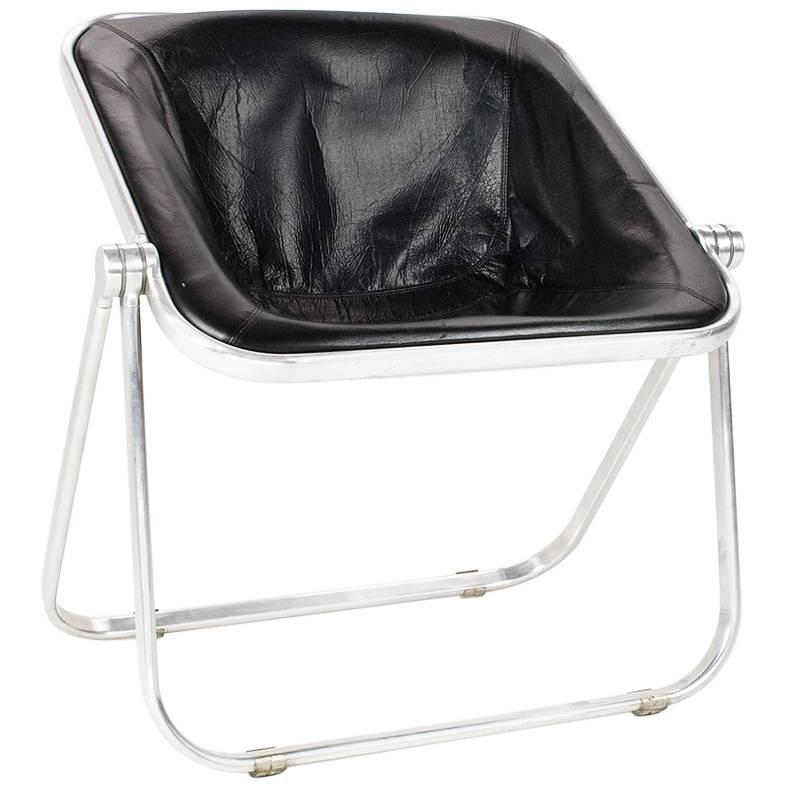 Leather Plona Folding Chair by Giancarlo Piretti for Anonima Castelli ...