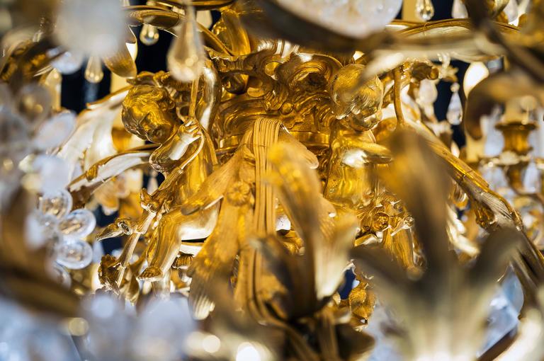 Rock Crystal Rococo Chandelier For Sale at 1stDibs