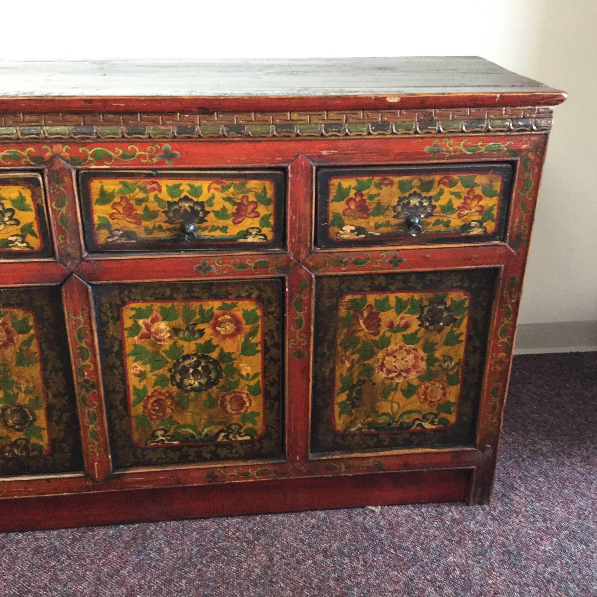 Tibetan Polychrome Buffet Sideboard at 1stDibs | tibetan buffet ...