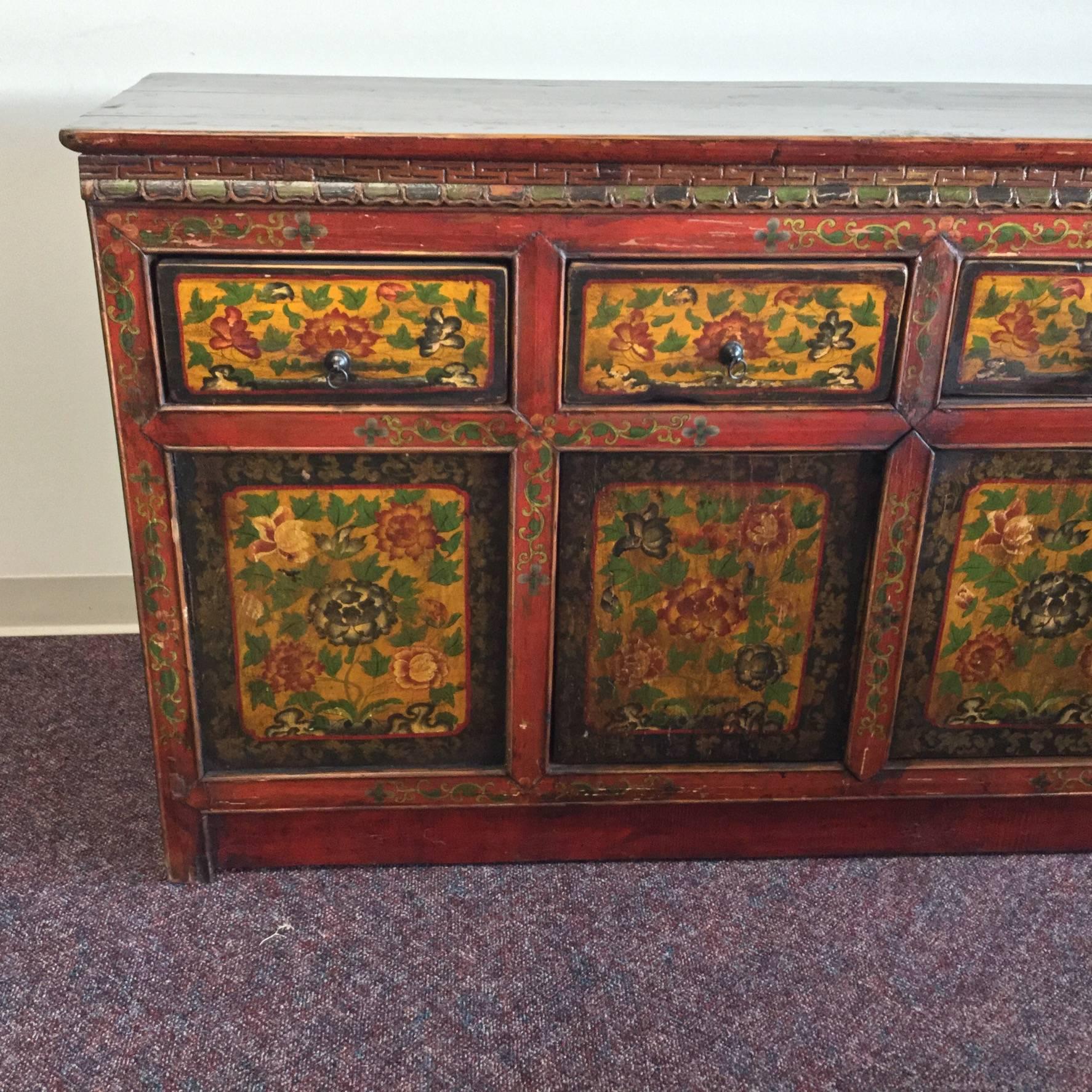 Tibetan Polychrome Buffet Sideboard at 1stDibs | tibetan buffet ...