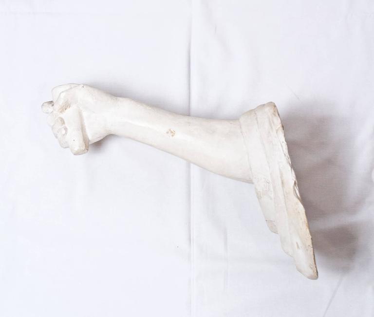 Draped Arm with Closed Hand in Plaster For Sale at 1stDibs