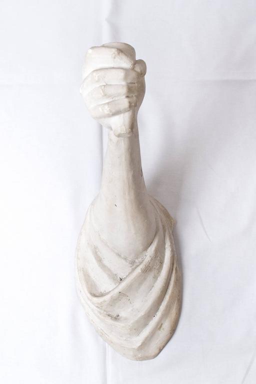 Draped Arm with Closed Hand in Plaster For Sale at 1stDibs