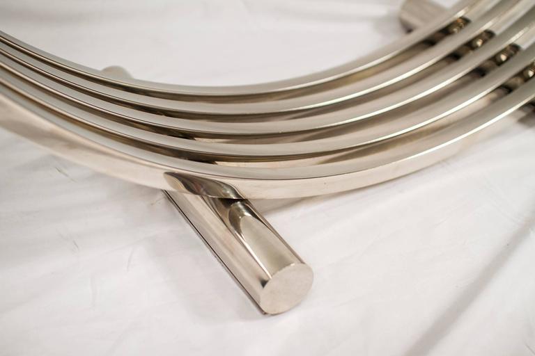 Oval Chrome Dining Table at 1stDibs