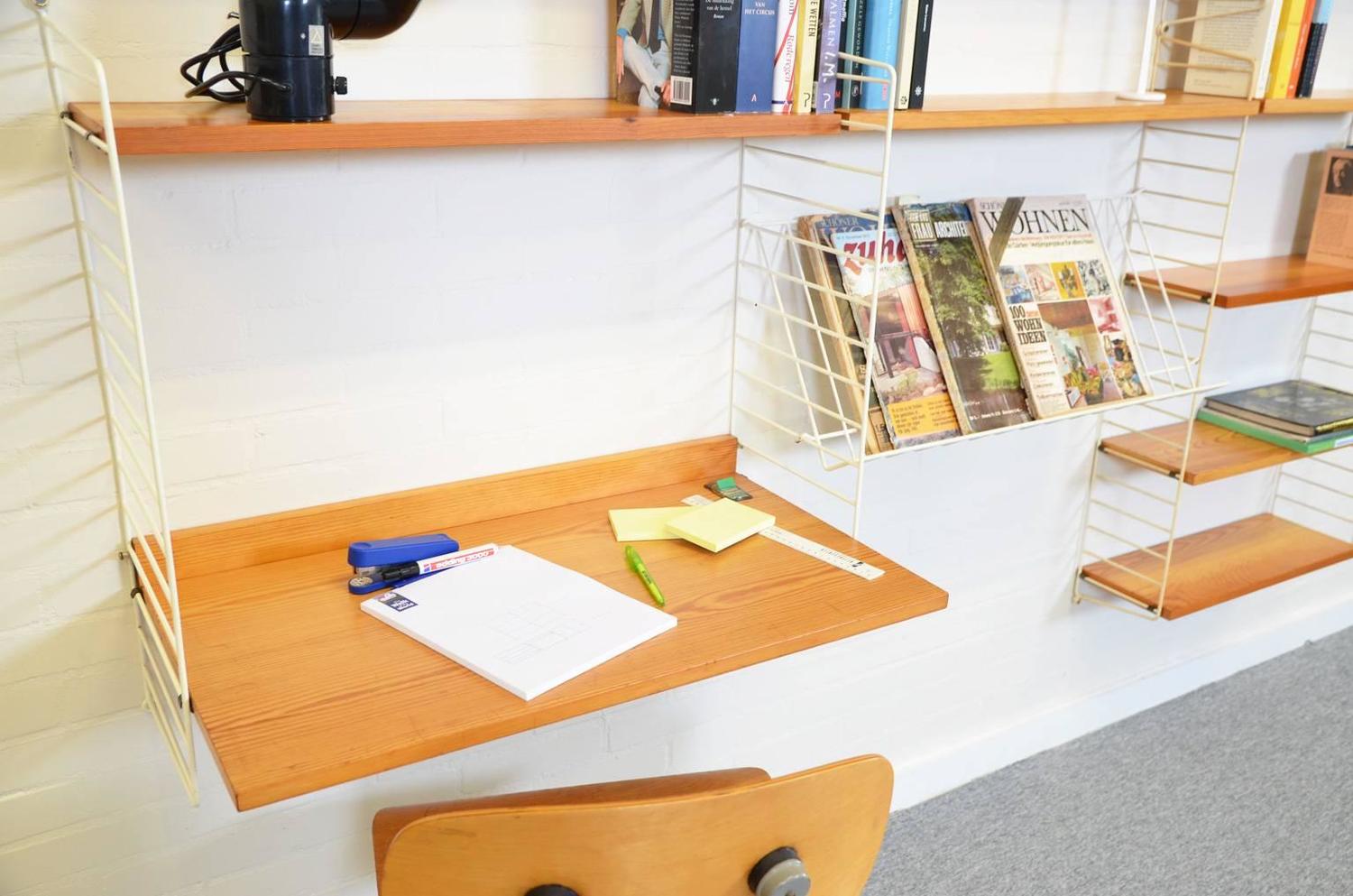 String Shelving System with Desk by Nisse Strinning For Sale at 1stdibs