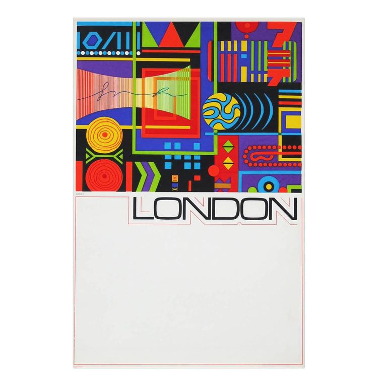 1960s London British Travel Poster Pop Art Abstract Design at 1stDibs