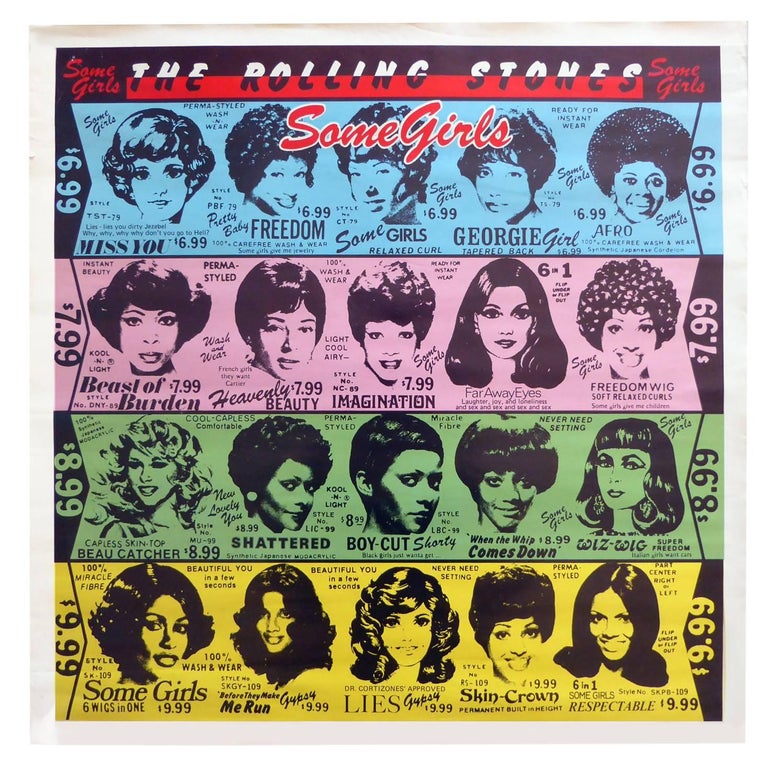1970s the Rolling Stones Banned "Some Girls" Poster Rare Pop Art at 1stDibs
