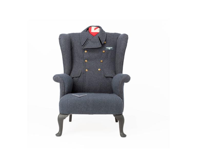 The Royal Air Force Overcoat Wing Chair at 1stDibs