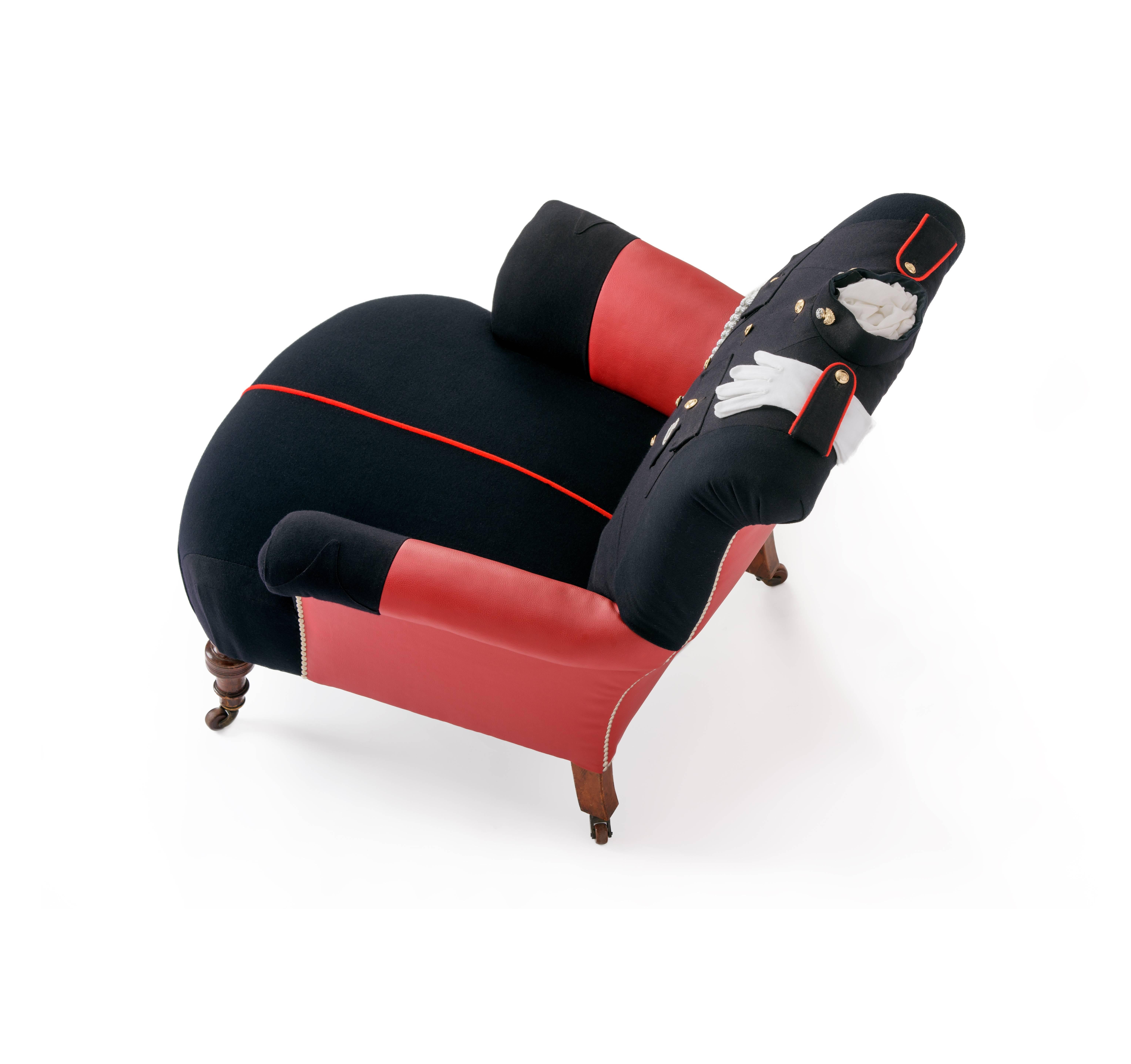 The Vintage Military Policeman Uniform Armchair. For Sale at 1stDibs
