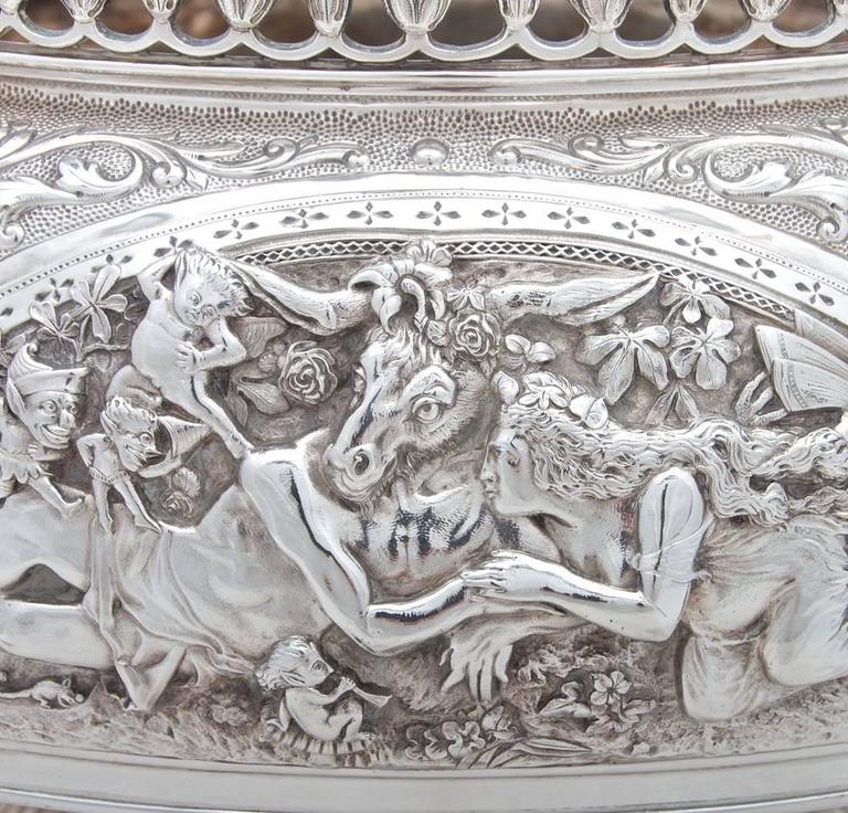 Sterling Silver, Large Antique Oval Centerpiece Bowl of Shakespearian ...