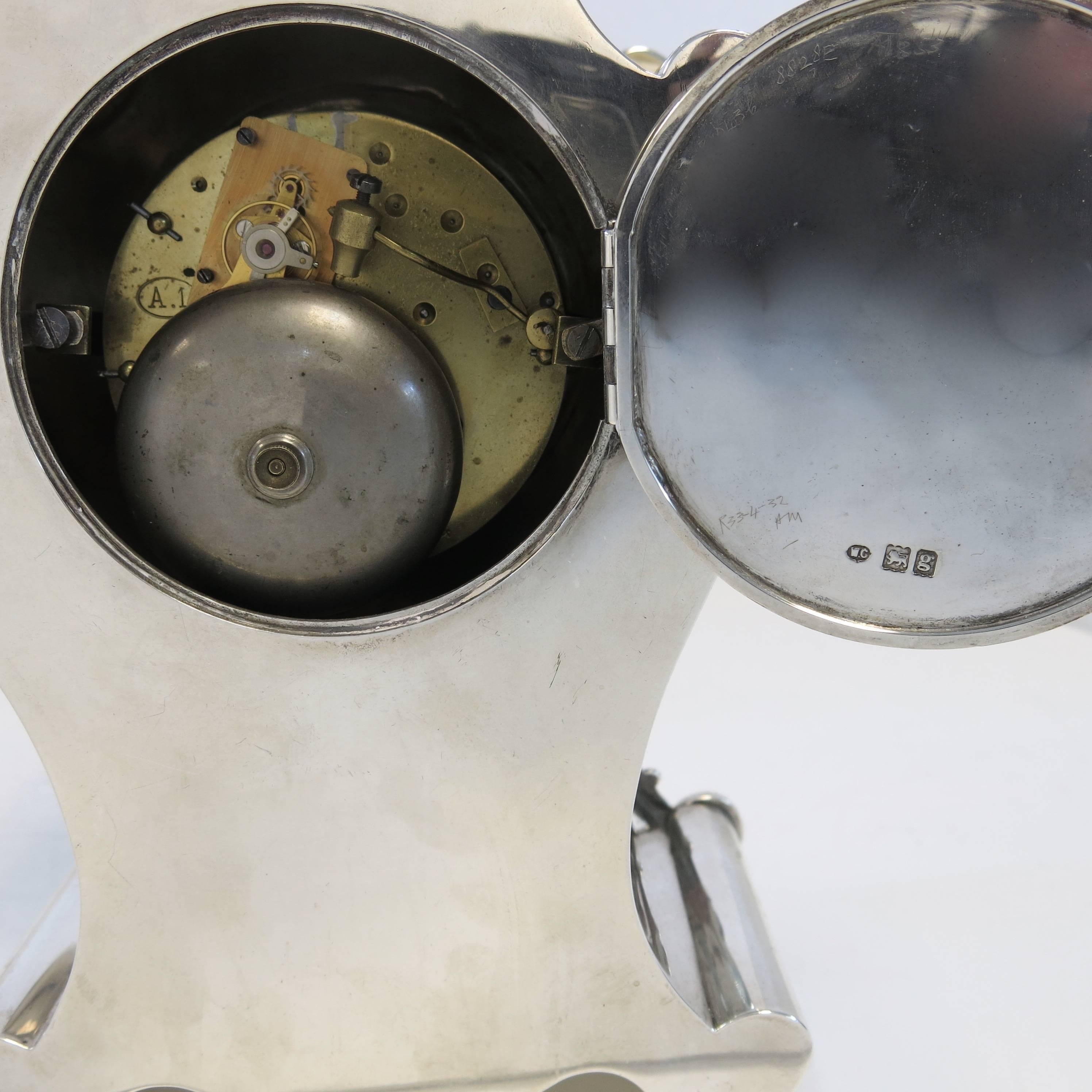 Antique English Sterling Silver Clock at 1stDibs