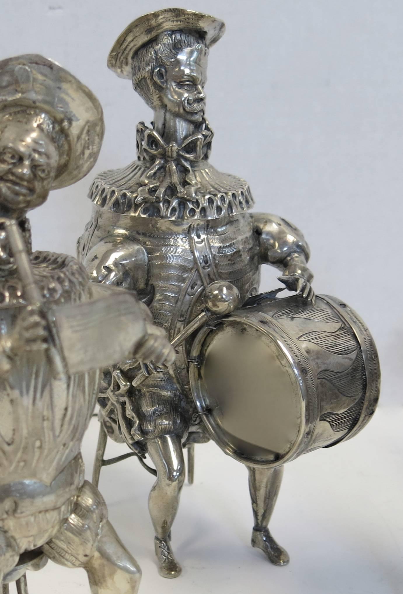 Antique Seven-Piece Musician Band in Sterling Silver at 1stDibs