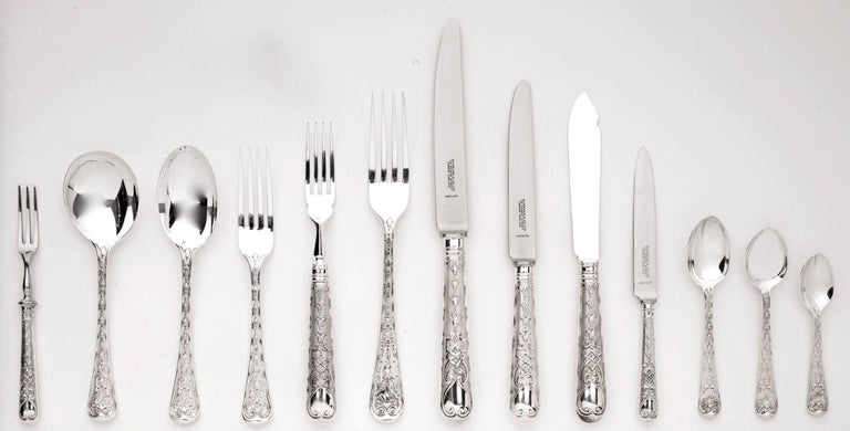 Elizabethan Pattern Sterling Silver Flatware Set by Garrards the Crown ...