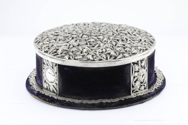 Sterling Silver Floral Vine Purple Velvet and Silk Tiara Diadem Crown ...