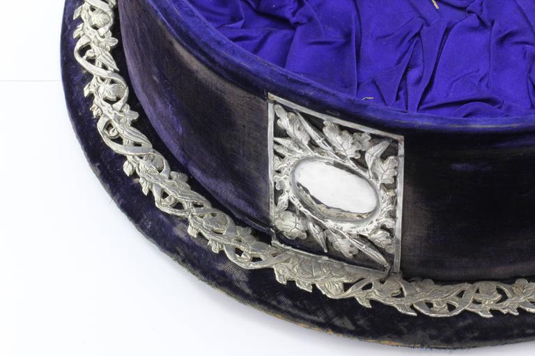 Sterling Silver Floral Vine Purple Velvet and Silk Tiara Diadem Crown ...