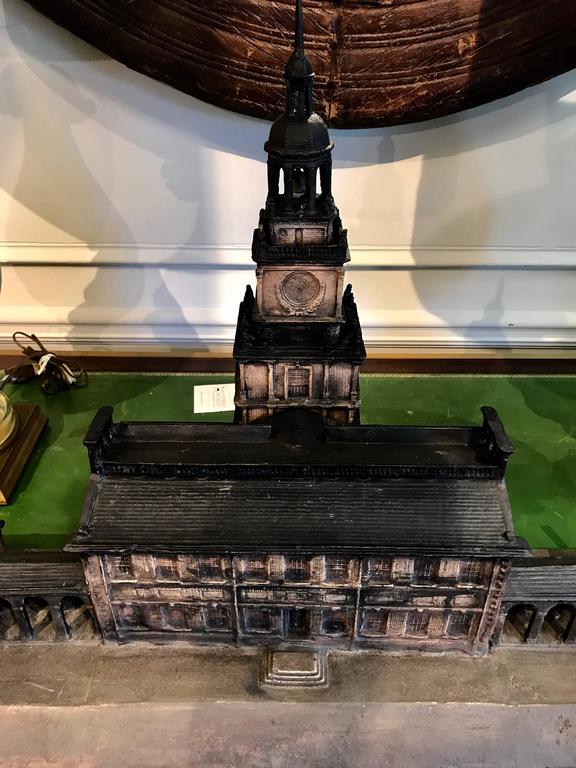 Vintage Polychromed Plaster Architectural Model of Independence Hall ...