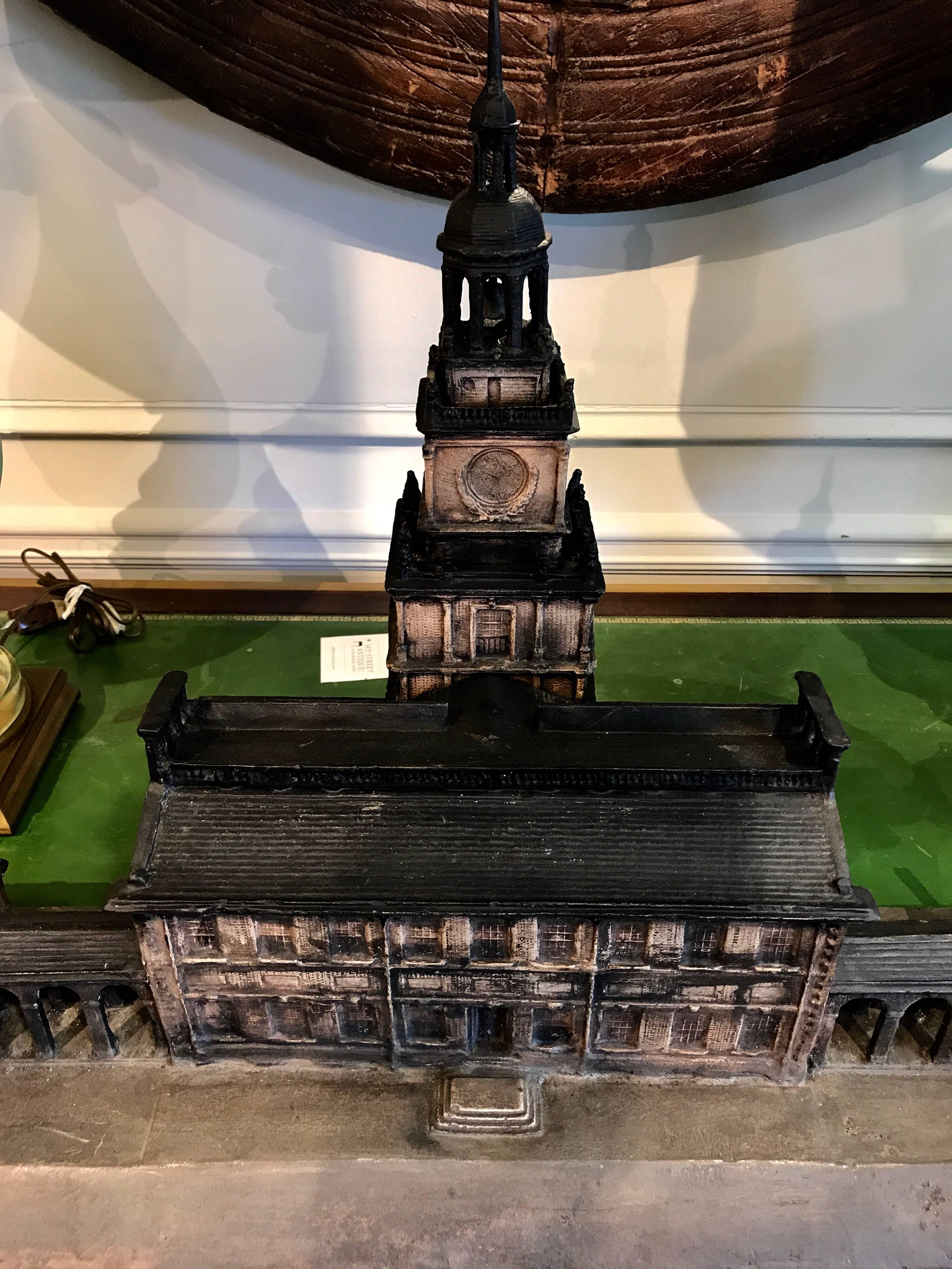 Vintage Polychromed Plaster Architectural Model of Independence Hall ...