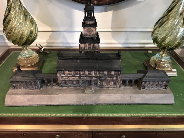 Vintage Polychromed Plaster Architectural Model of Independence Hall ...