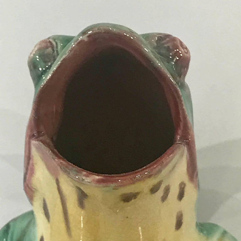 19th century English Majolica Frog Pitcher by Edward Steele at 1stDibs