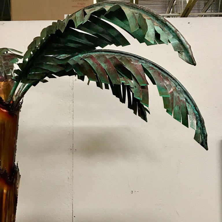Extraordinary Midcentury Forged Copper Palm Tree Floor Lamp For Sale at ...