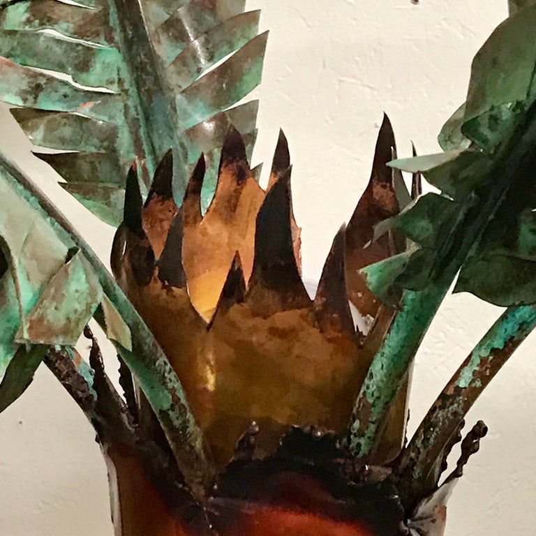 Extraordinary Midcentury Forged Copper Palm Tree Floor Lamp For Sale at ...