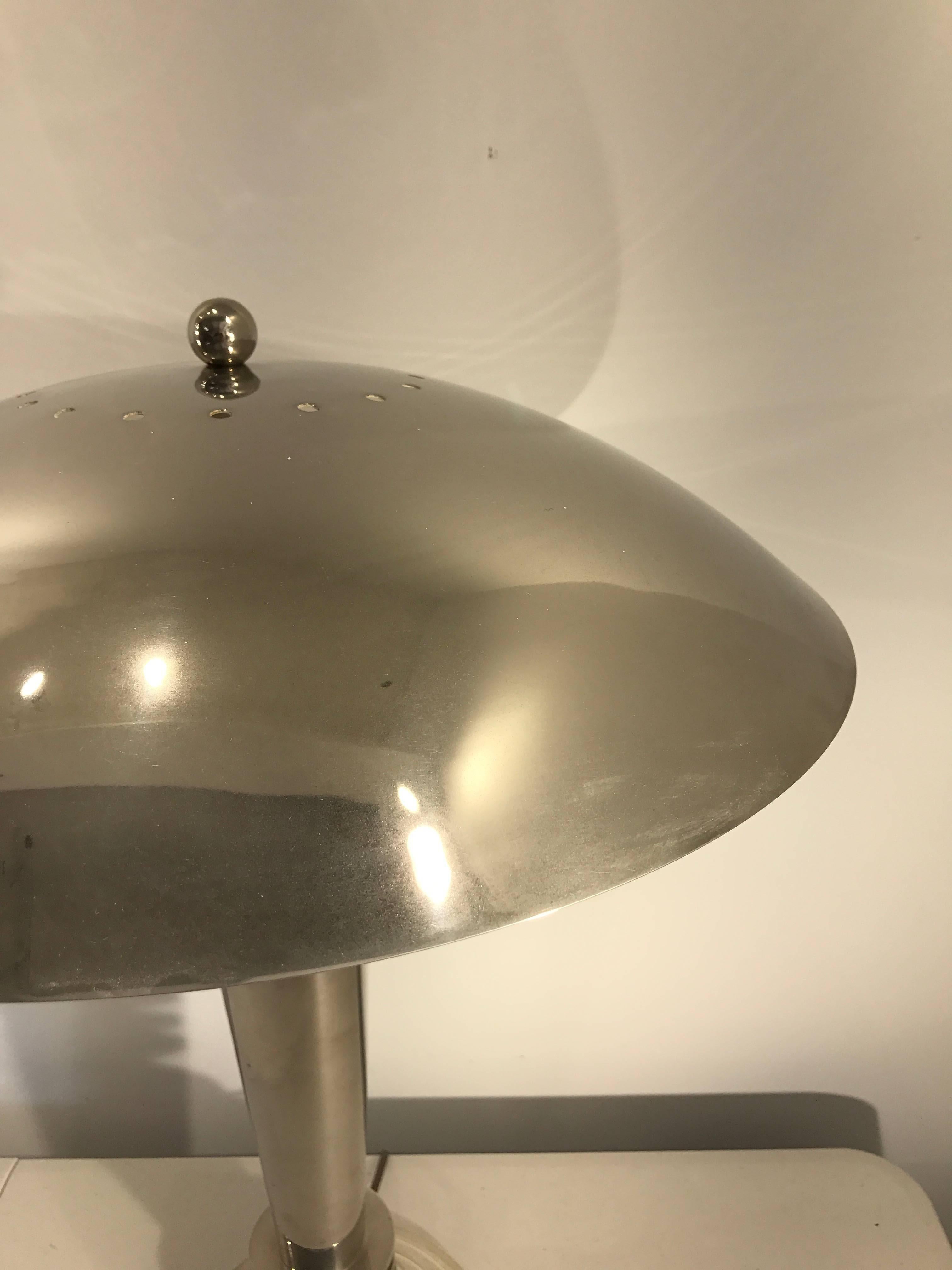 Pair of Art Deco Style Chrome Lamps For Sale at 1stDibs