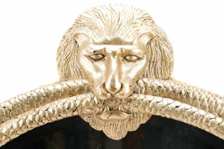 Regency Style Lion and Serpent Motif Silvered Mirror For Sale at 1stDibs