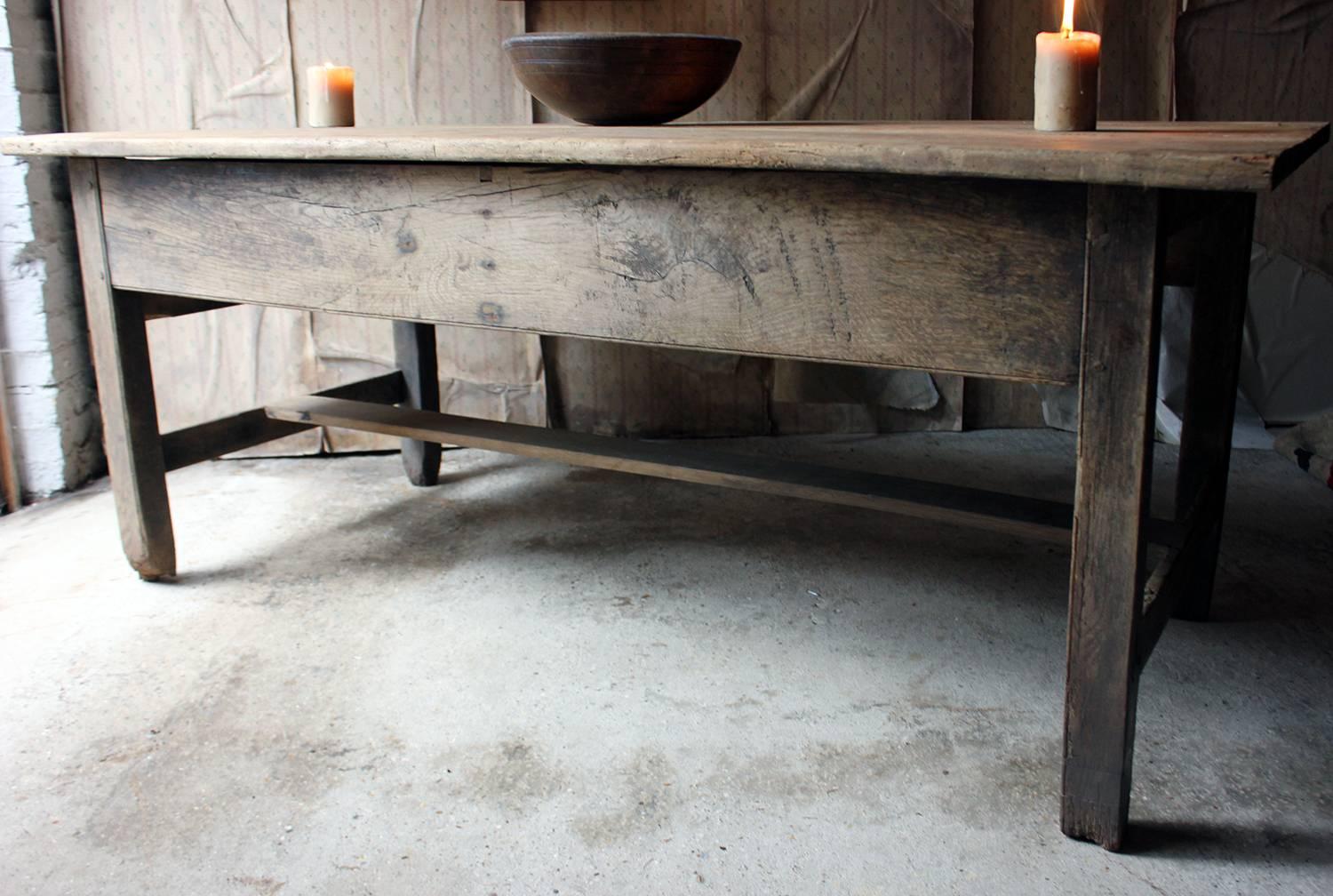 Scarce 17th Century Welsh Oak and Pine Farmhouse Scullery Table, circa ...