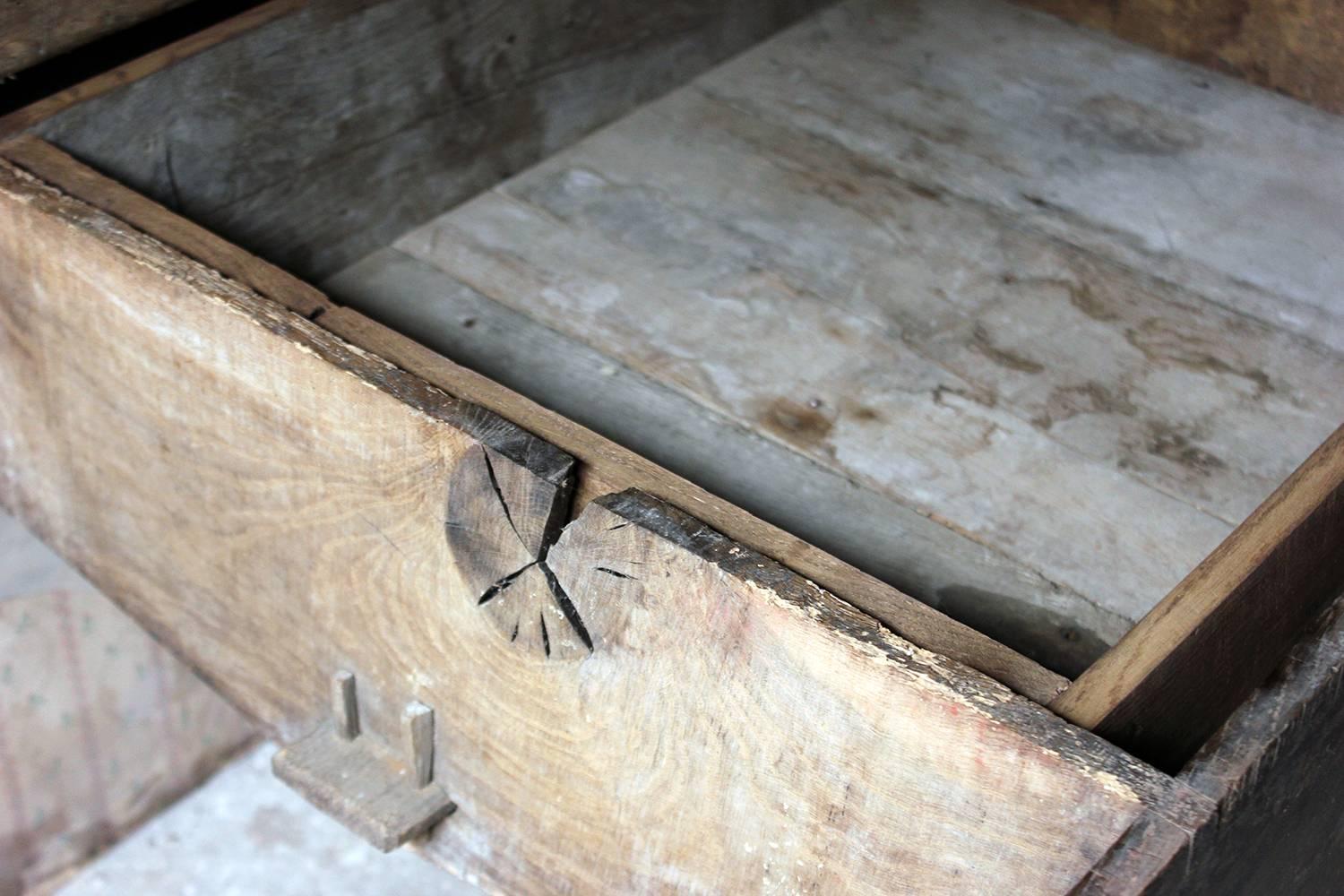 Scarce 17th Century Welsh Oak and Pine Farmhouse Scullery Table, circa ...