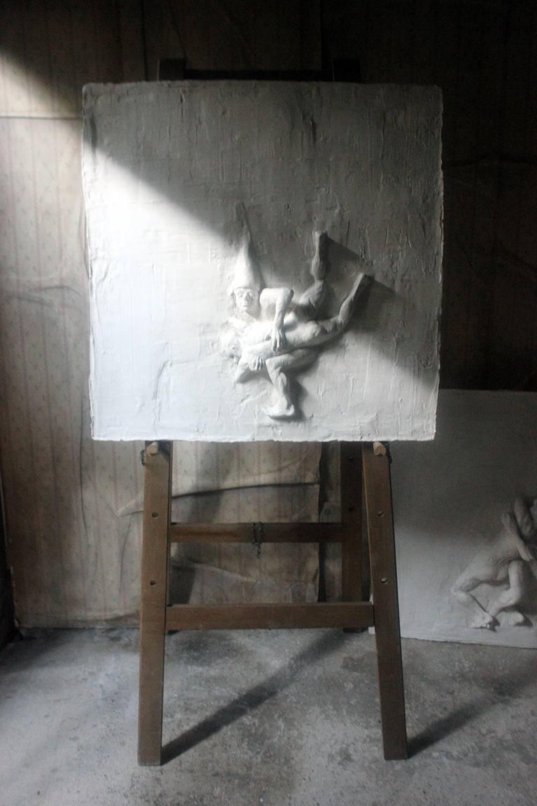 Beth Carter, Fighting Clowns I, Plaster Relief, Pre-Edition at 1stDibs