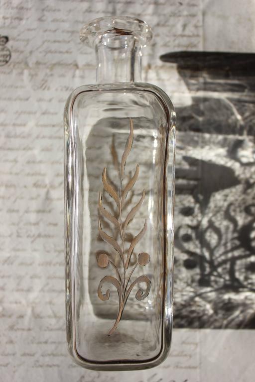 Pair of circa 1800 Swedish Glass Flasks Gilt Decorated for Gustav III ...
